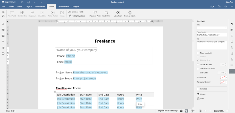 Create Fillable PDF Forms with Only OFFICE Docs | Omega Underground